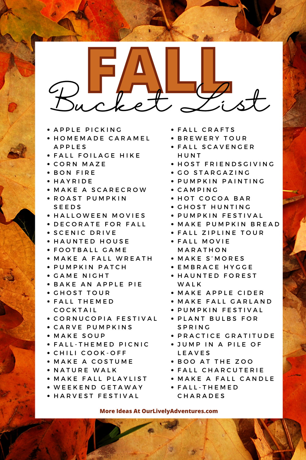 75 Fun Fall Activities To Try This Year - Our Lively Adventures